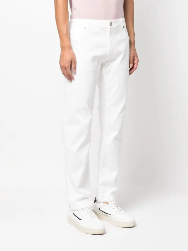 Eleventy Low-rise Tapered Jeans - White