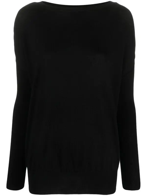 WILD CASHMERE Grace Drop-shoulder Jumper - Black