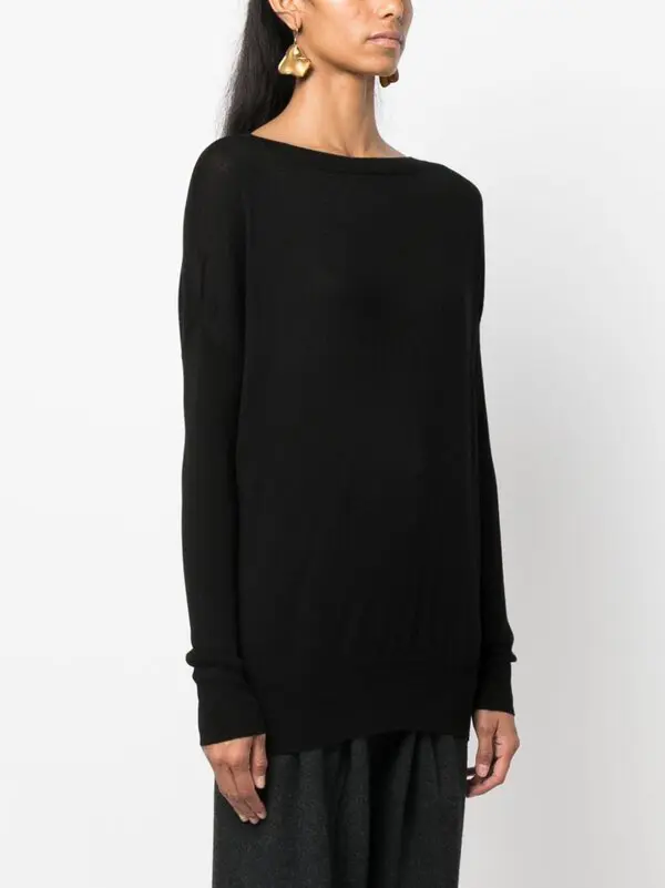 WILD CASHMERE Grace Drop-shoulder Jumper - Black