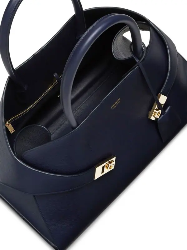 FERRAGAMO Hug Leather Tote - Blue