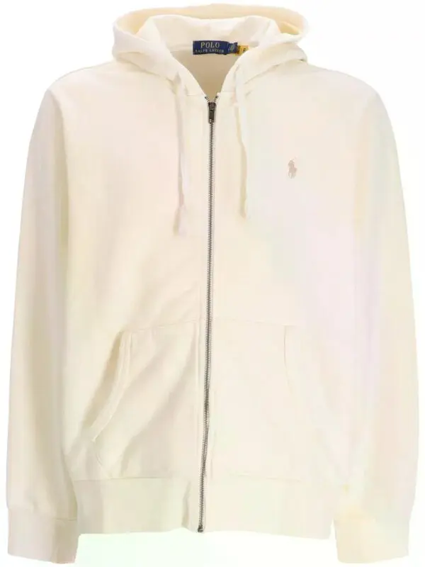 Polo Ralph Lauren Logo-embroidered Cotton Zip-up Jacket - Neutrals