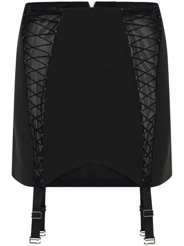 DION LEE Lace-up Mini Skirt