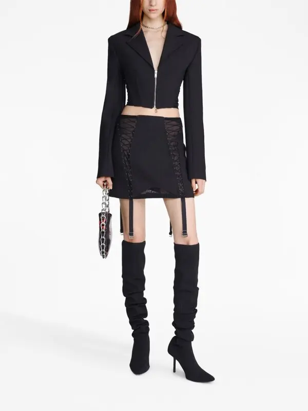 DION LEE Lace-up Mini Skirt