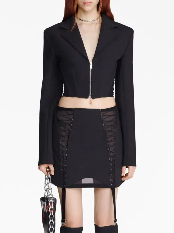 DION LEE Lace-up Mini Skirt