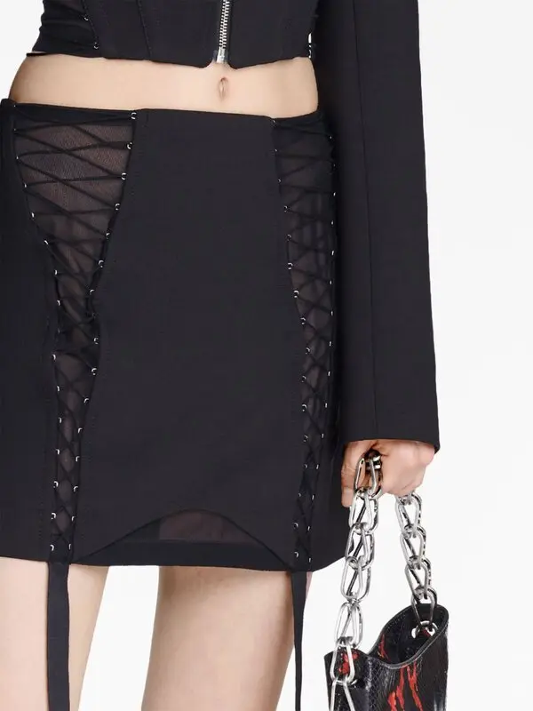 DION LEE Lace-up Mini Skirt