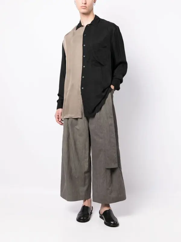 ZIGGY CHEN Pinstriped Wide-leg Trousers