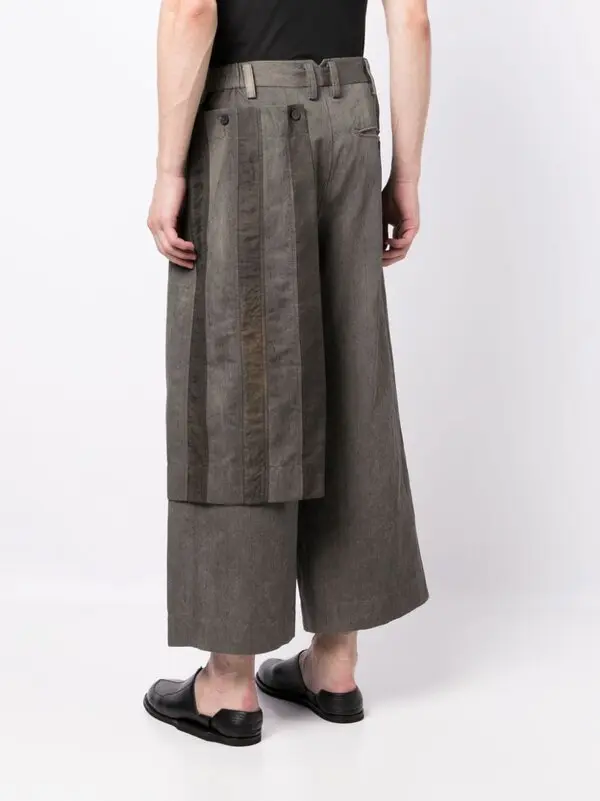 ZIGGY CHEN Pinstriped Wide-leg Trousers