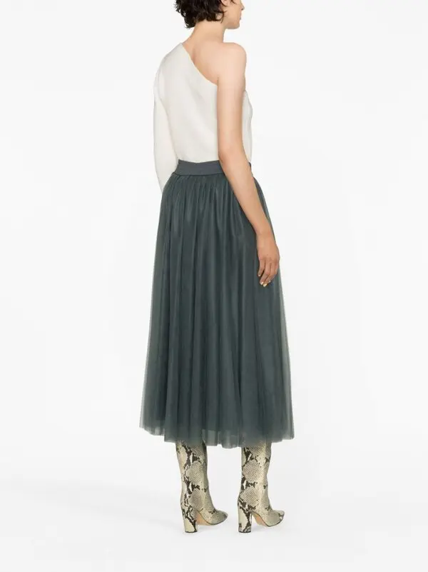 Fabiana Filippi Elasticated-waist Tulle Midi Skirt