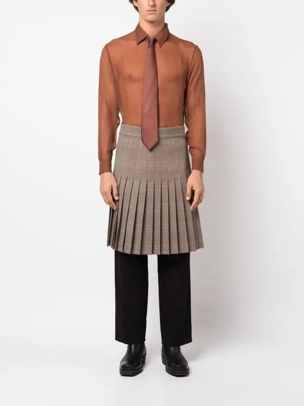 Moschino Checked Pleated Skirt
