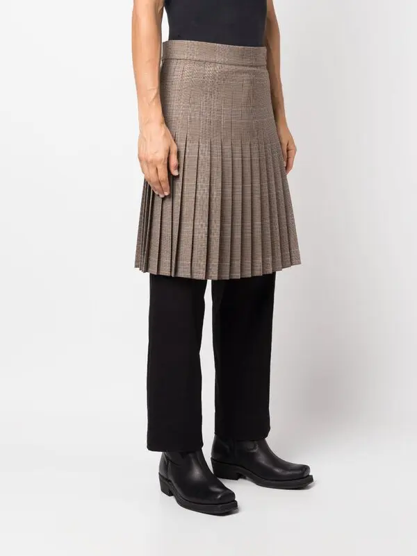 Moschino Checked Pleated Skirt