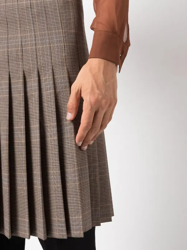 Moschino Checked Pleated Skirt