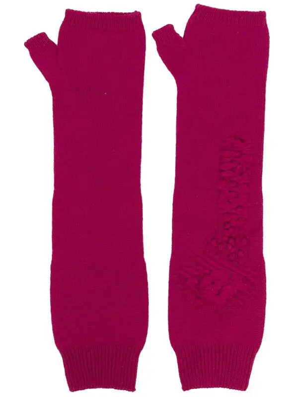 BARRIE Cashmere Fingerless Gloves - Pink