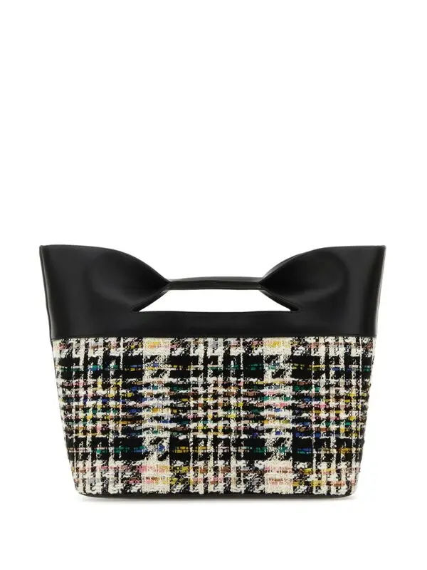 Alexander McQueen The Bow Small Tweed Tote Bag - Black