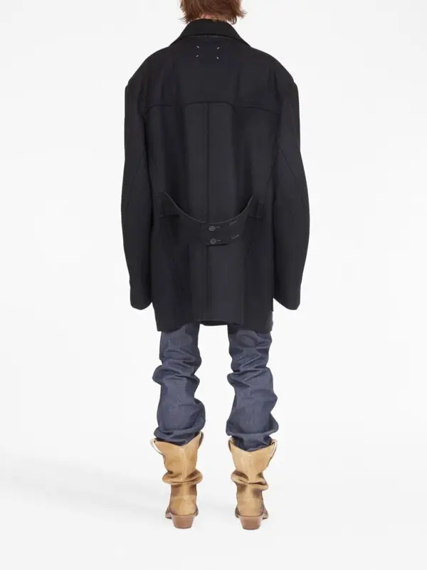 MAISON MARGIELA Double-breasted Wool-blend Coat - Black