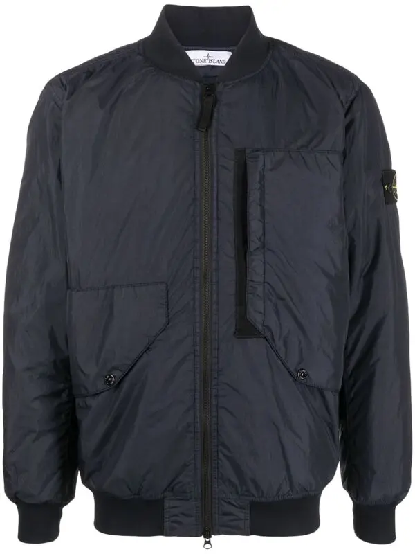 Stone Island Panelled Bomber Jacket - Blue