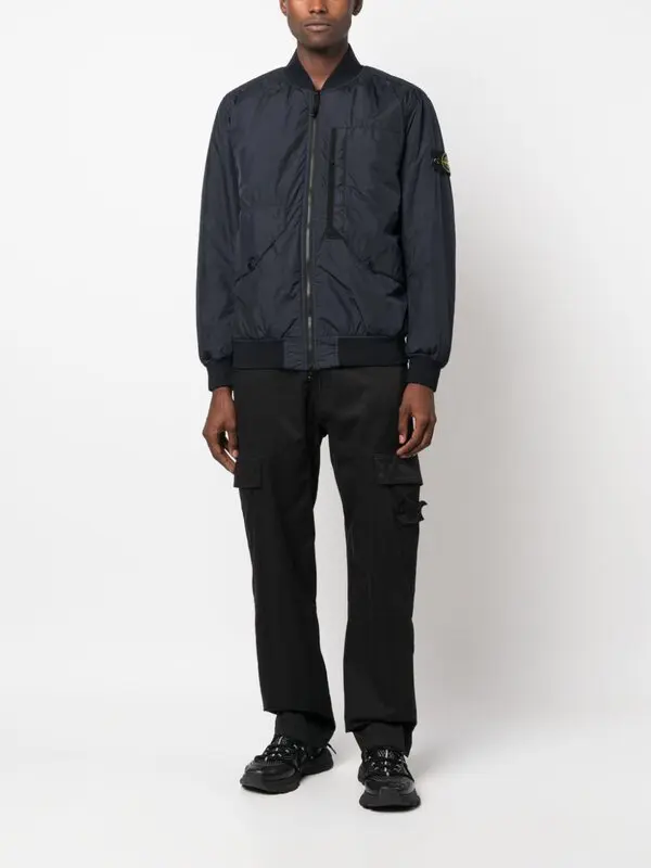 Stone Island Panelled Bomber Jacket - Blue
