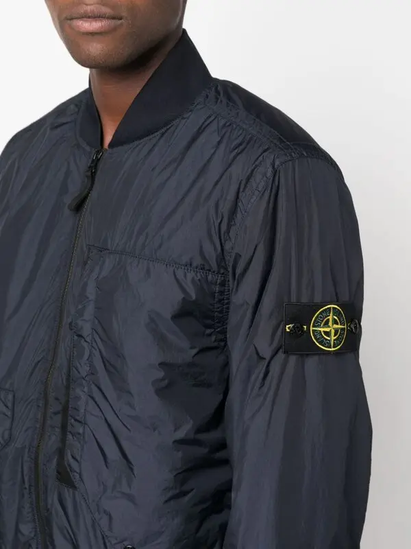 Stone Island Panelled Bomber Jacket - Blue