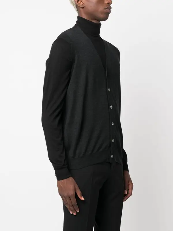 Fedeli V-neck Sleeveless Virgin Wool Cardigan