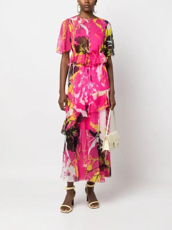 Prabal Gurung Botanical-print Silk Dress
