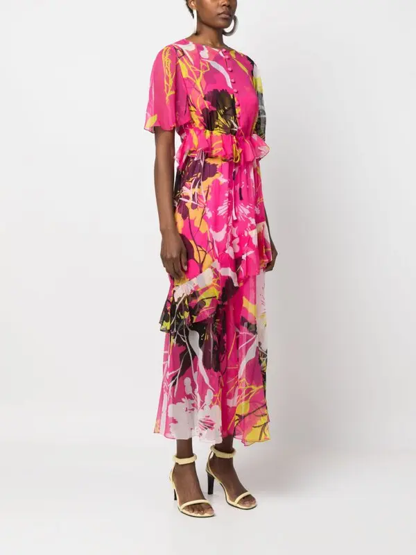 Prabal Gurung Botanical-print Silk Dress