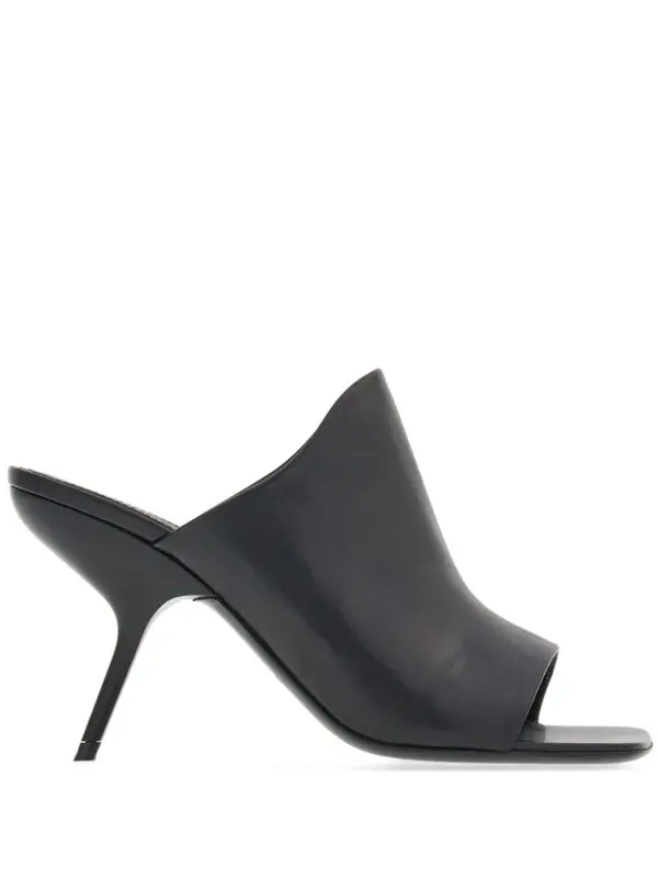 FERRAGAMO Open-toe Leather High Heel Sandals - Black