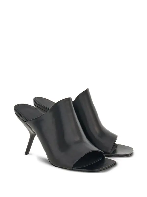 FERRAGAMO Open-toe Leather High Heel Sandals - Black