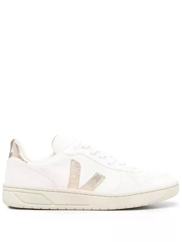 VEJA V-10 Chromefree Leather Sneakers - White