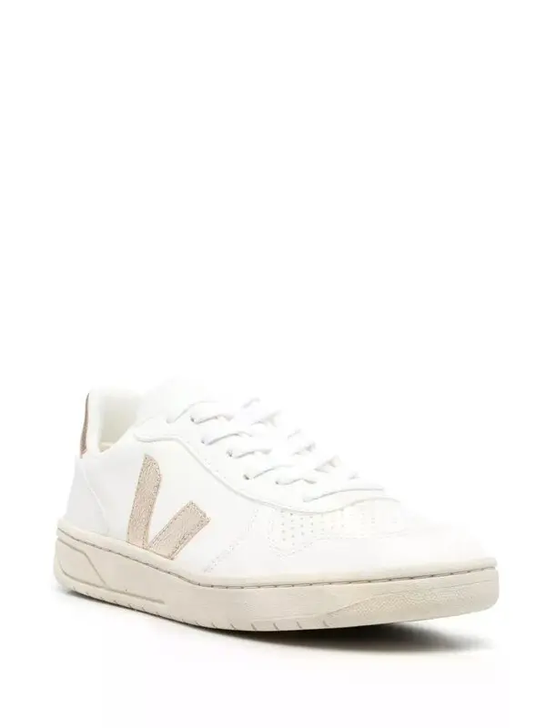 VEJA V-10 Chromefree Leather Sneakers - White