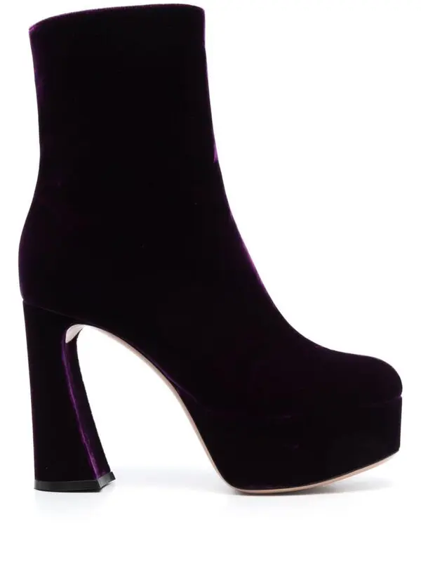 GIANVITO ROSSI 110mm Velvet Platform Boots
