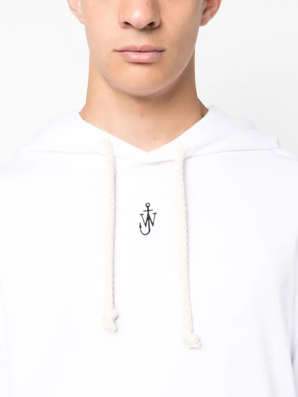 JW Anderson Anchor-embroidered Hoodie - White