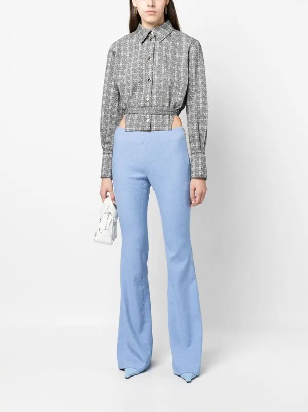 Patou Linen-blend Flared Trousers