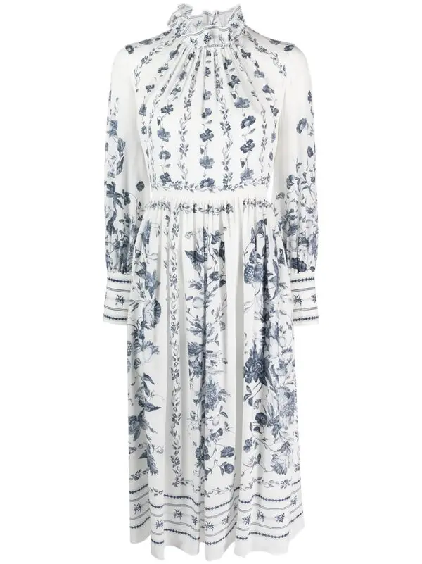 Erdem Floral-print Silk Midi Dress