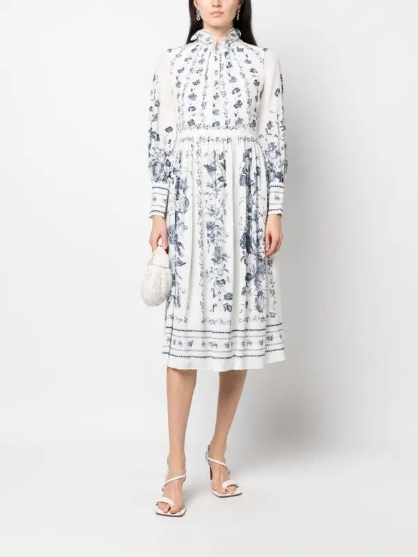 Erdem Floral-print Silk Midi Dress
