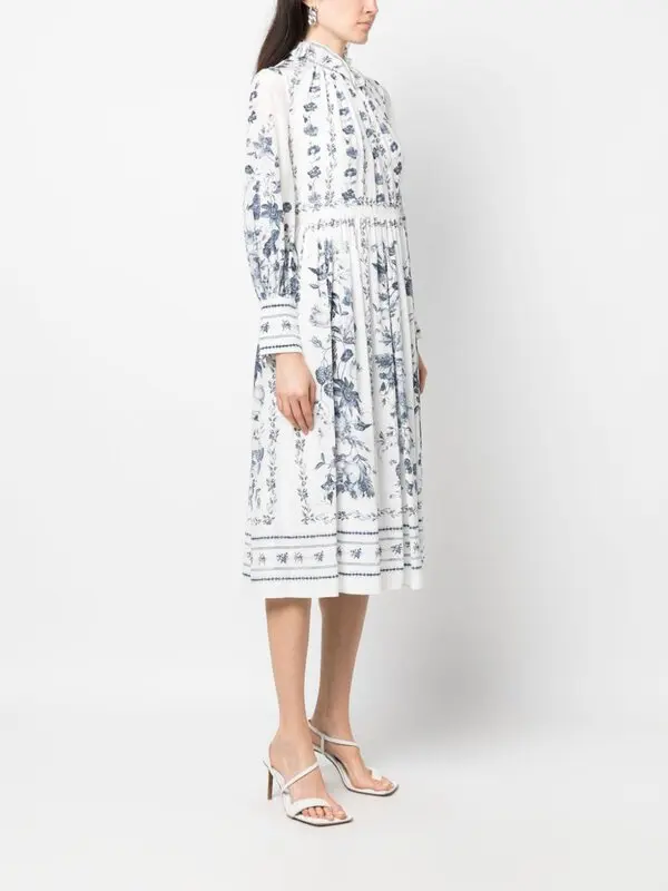 Erdem Floral-print Silk Midi Dress