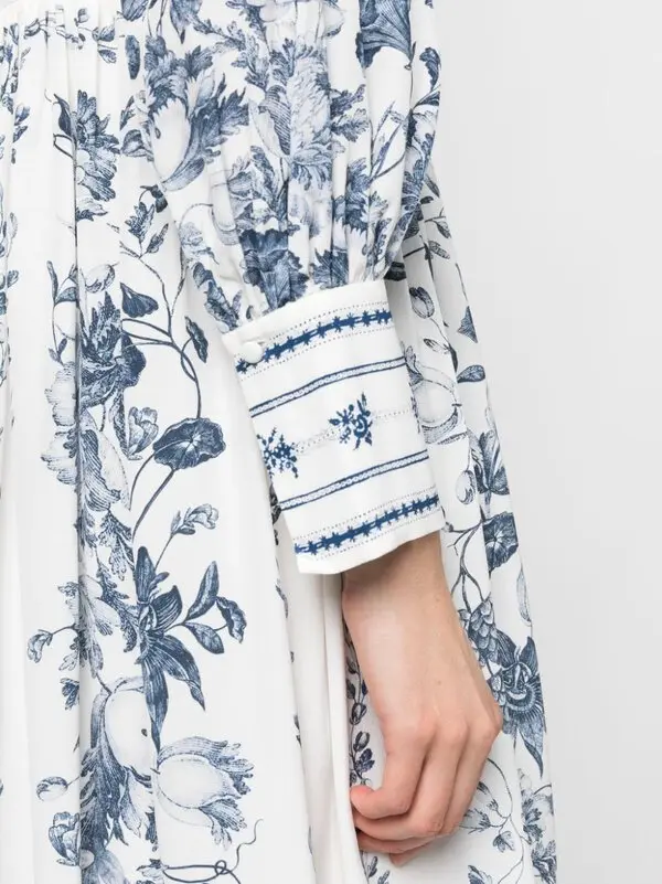 Erdem Floral-print Silk Midi Dress