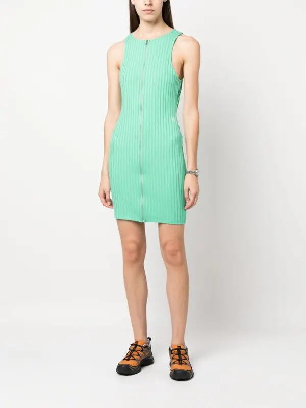 Calvin Klein Jeans zip-up Ribbed Dress - Green