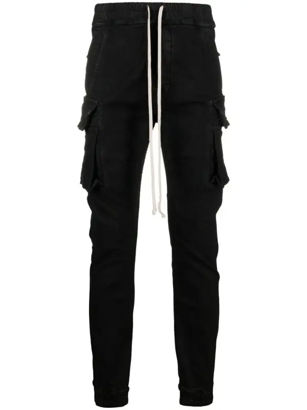 Rick Owens Mastodon Drawstring Slim-fit Trousers - Black