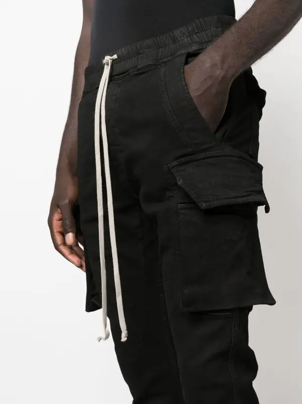 Rick Owens Mastodon Drawstring Slim-fit Trousers - Black