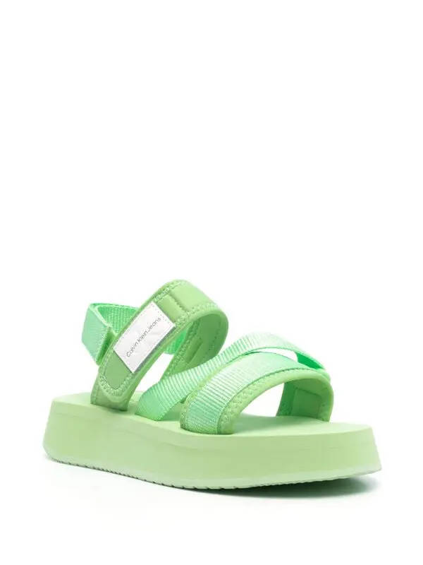 Calvin Klein Logo Patch Platform Sandals