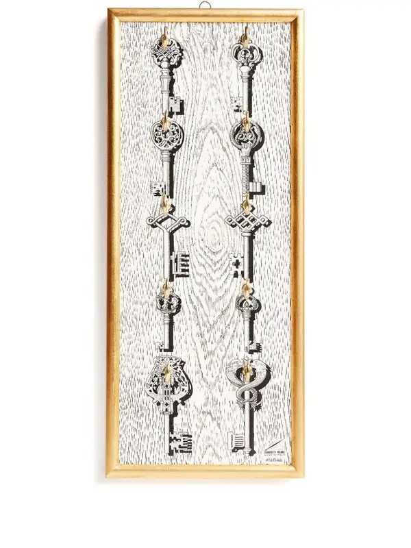 FORNASETTI Portachiavi Wood Panel - White