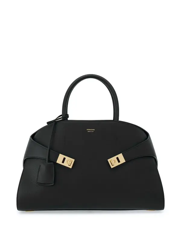 FERRAGAMO Hug Leather Tote - Black