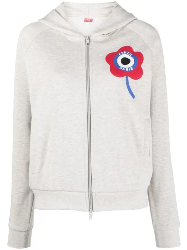 Kenzo Logo-print Zip-up Hoodie