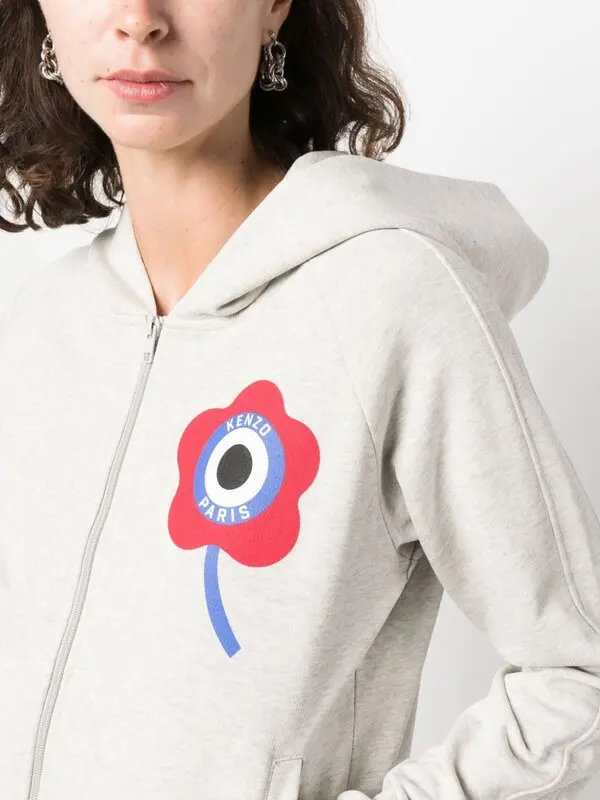 Kenzo Logo-print Zip-up Hoodie