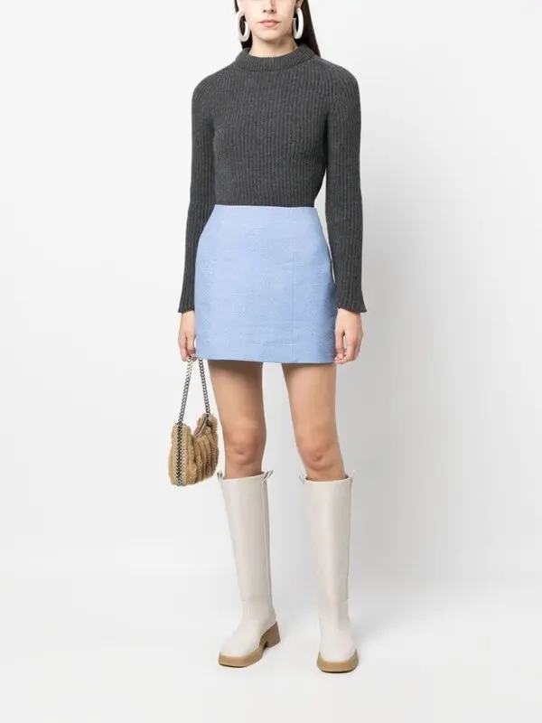 PATOU Linen-blend Miniskirt - Blue