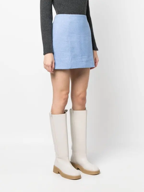PATOU Linen-blend Miniskirt - Blue