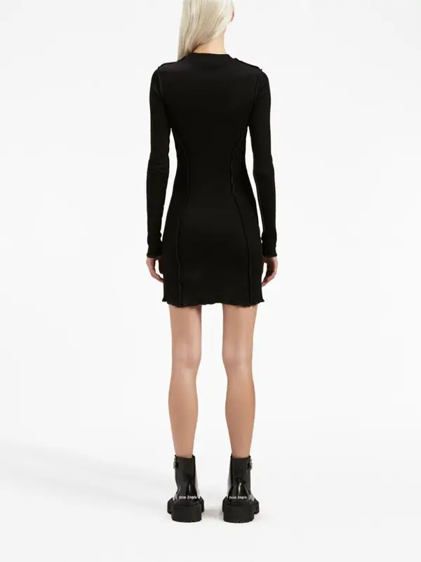 Palm Angels Logo-embroidered Ribbed Minidress
