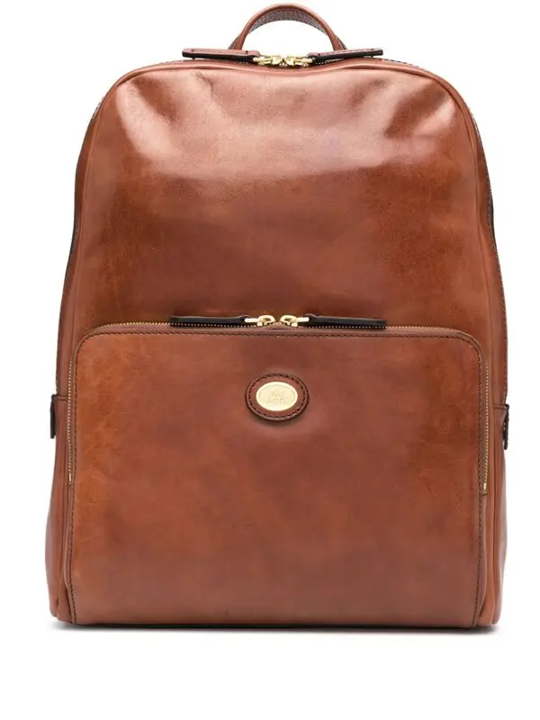 THE BRIDGE Leather Logo Plaque Backpack