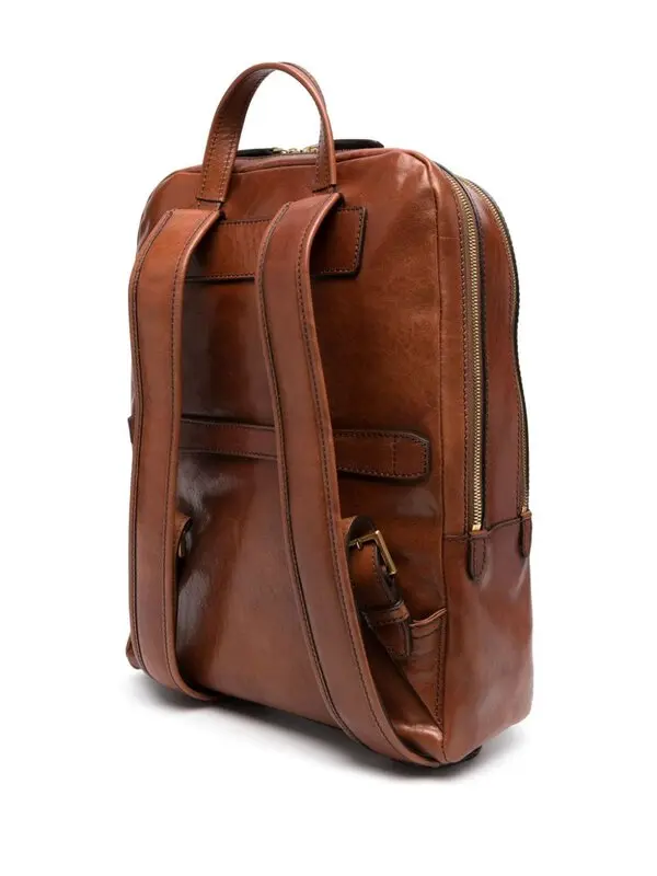 THE BRIDGE Leather Logo Plaque Backpack