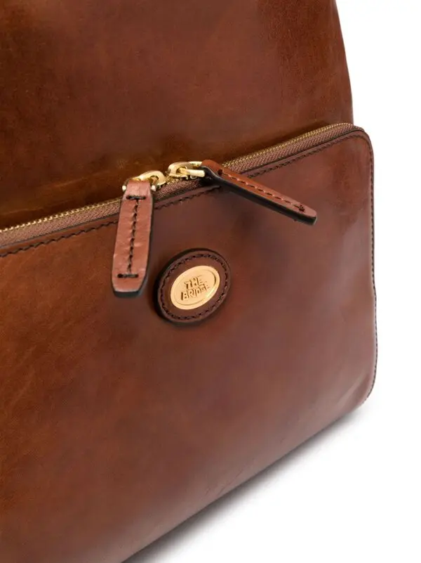 THE BRIDGE Leather Logo Plaque Backpack