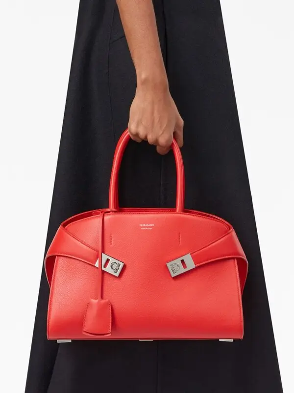 FERRAGAMO Hug Leather Tote - Red